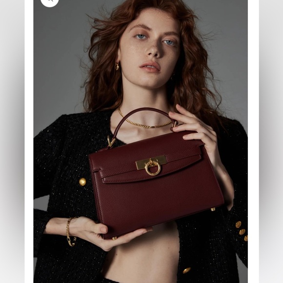 Parisa Wang | Bags | Parisa Wang Grace Top Handle Bag Eve In Burgundy ...
